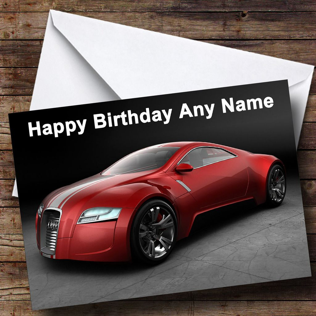 Red Audi Personalised Birthday Card - The Card Zoo