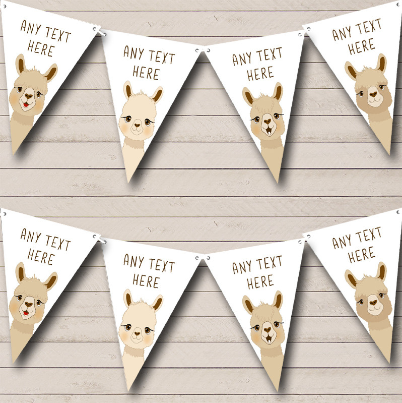 Llama Personalised Birthday Party Bunting - The Card Zoo