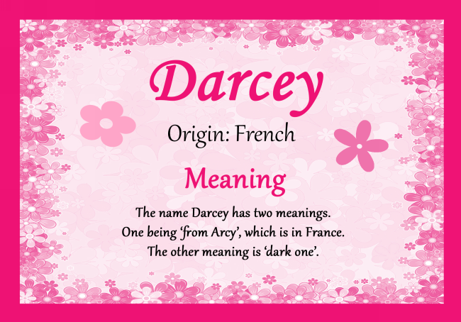 Darcey Personalised Name Meaning Certificate - The Card Zoo