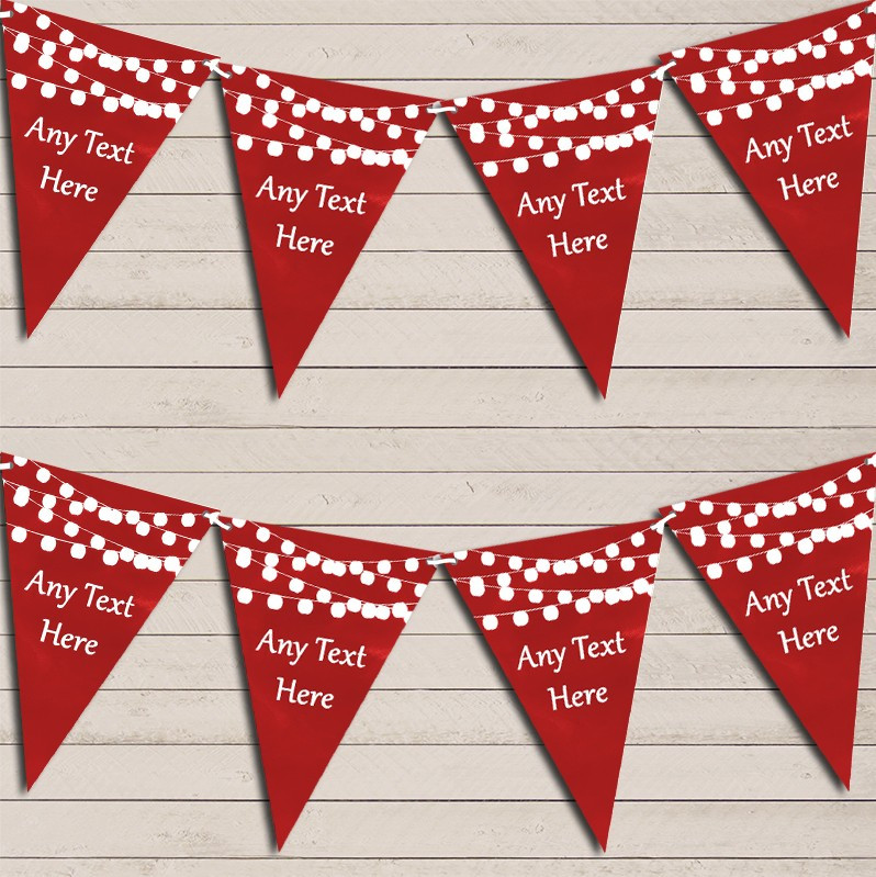 Red Watercolour Lights Birthday Bunting Garland Party Banner - The Card Zoo