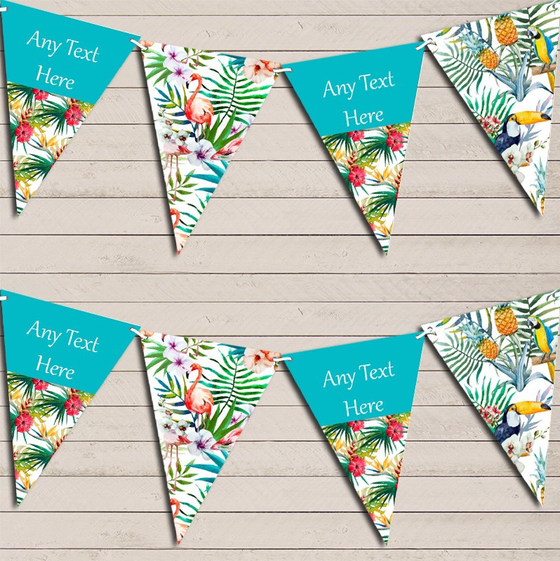 Tropical Hawaiian Beach Luau Pineapple Flamingo Hen Do Party Bunting ...