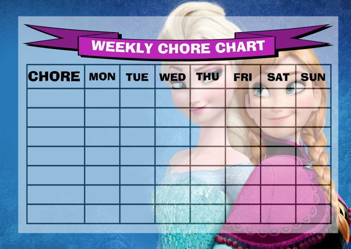 frozen reward chart printable