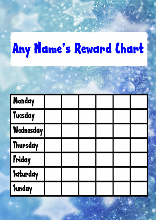 Crystal Blue Star Sticker Reward Chart - The Card Zoo