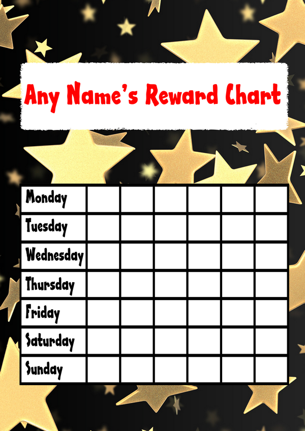 Gold Star Sticker Reward Chart - The Card Zoo