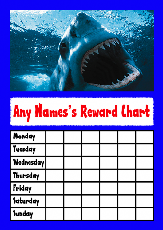 Shark Star Sticker Reward Chart - The Card Zoo
