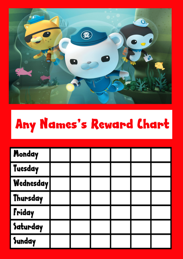 The Octonauts Star Sticker Reward Chart - The Card Zoo