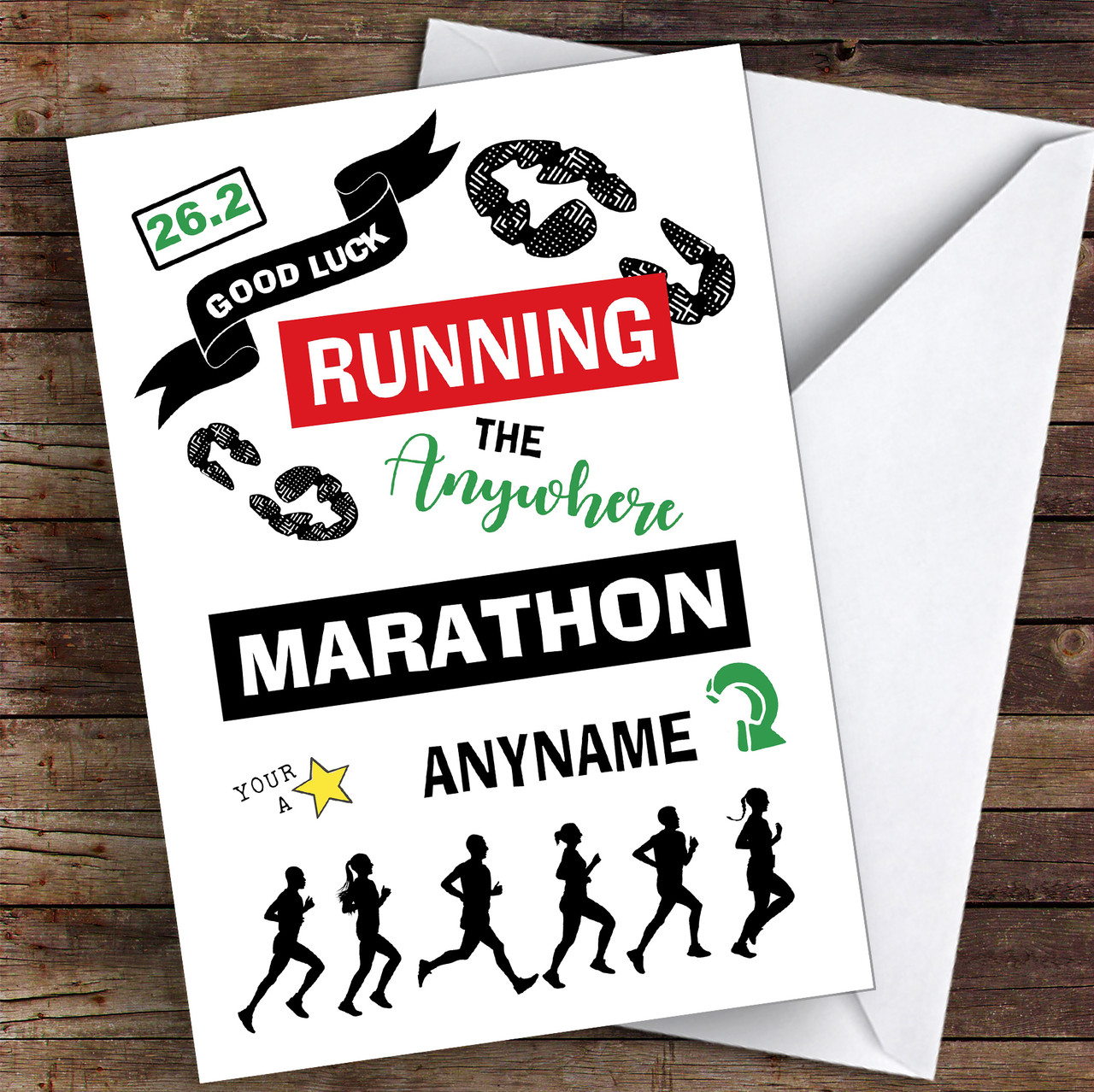 Running Anywhere Marathon Good Luck Personalised Good Luck Card - The ...
