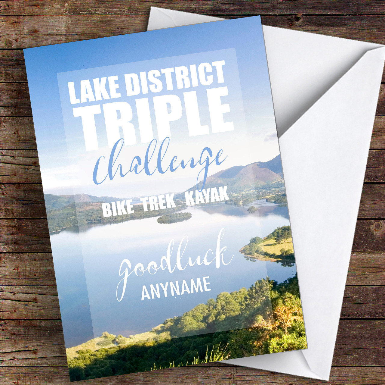 Lake District Triple Challenge Personalised Good Luck Card - The Card Zoo