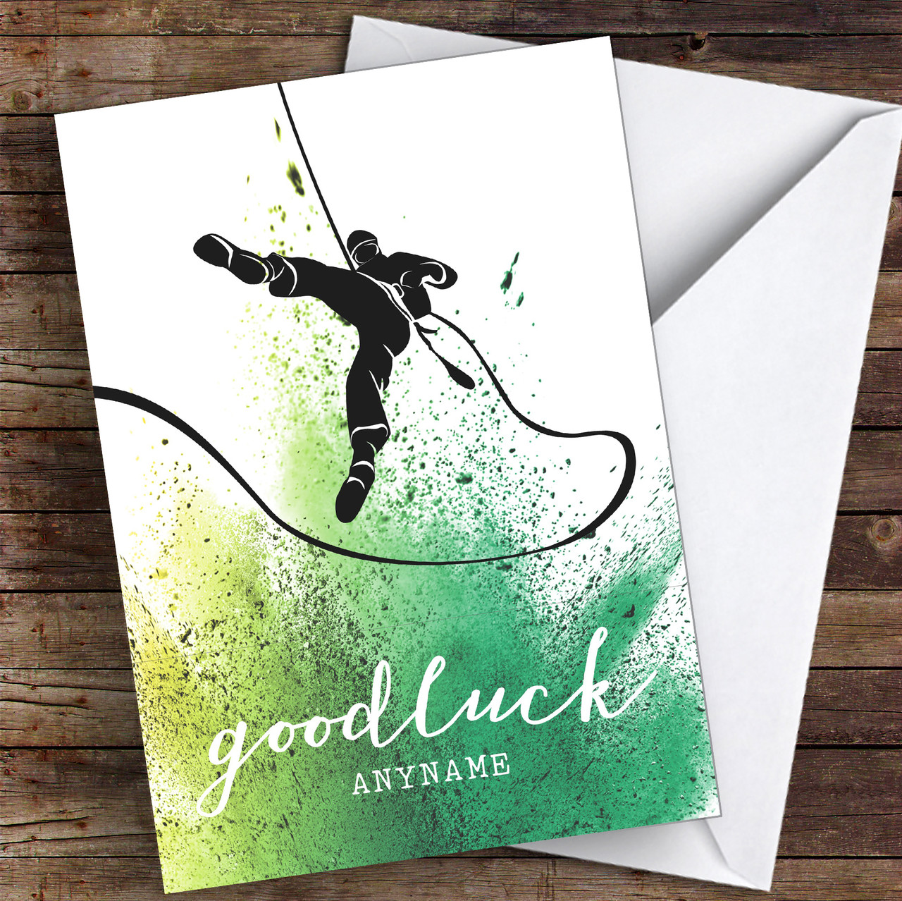 Abseiling Good Luck Personalised Good Luck Card - The Card Zoo