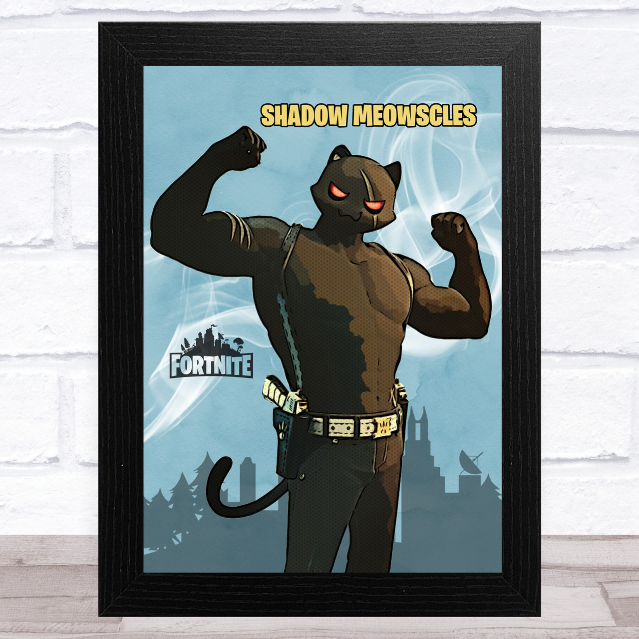 Shadow Meowscles Gaming Comic Style Kids Fortnite Skin Children's Wall ...