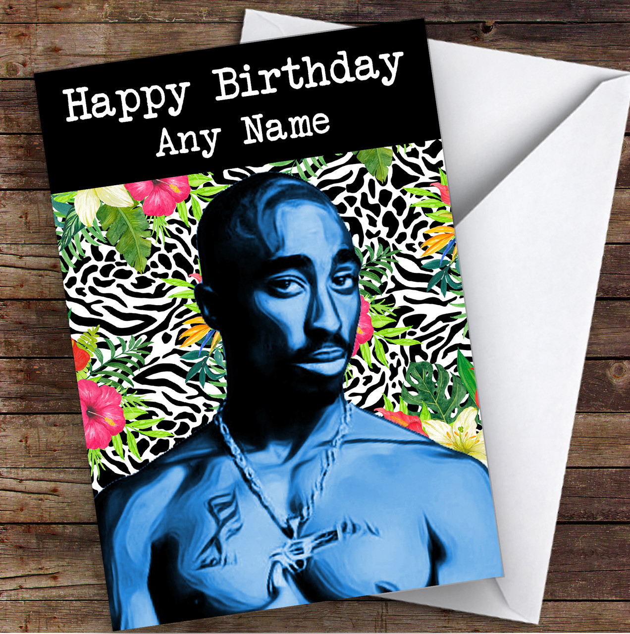 Tupac Funky Celebrity Personalised Birthday Card - The Card Zoo