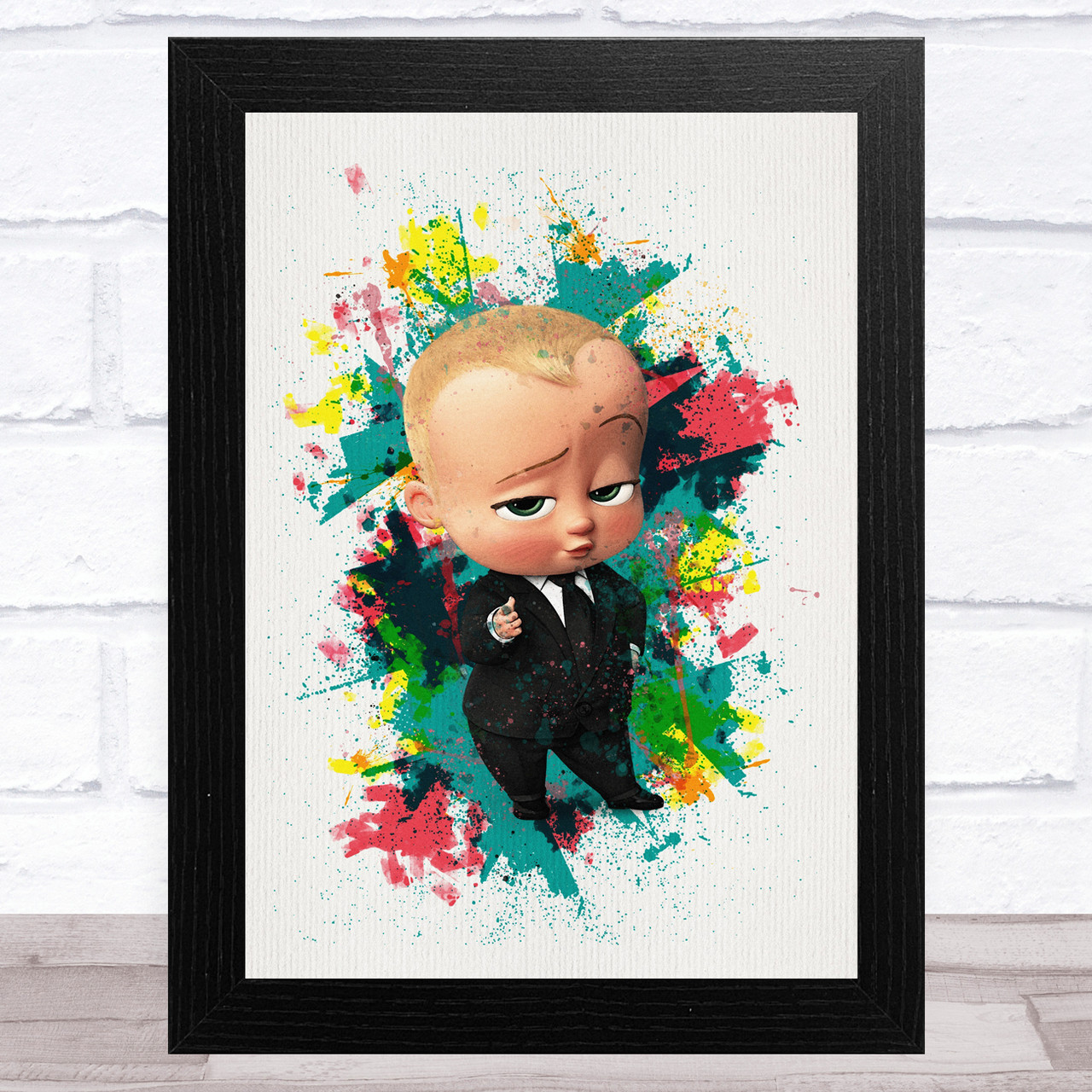 The Boss Baby Watercolour Splatter Children's Kid's Wall Art Print ...