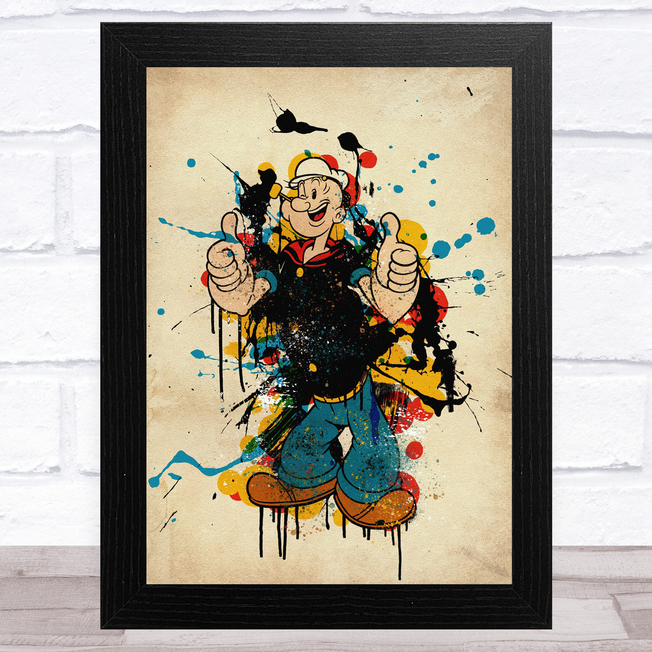 Popeye The Sailor Splatter Children's Kid's Wall Art Print - The Card Zoo
