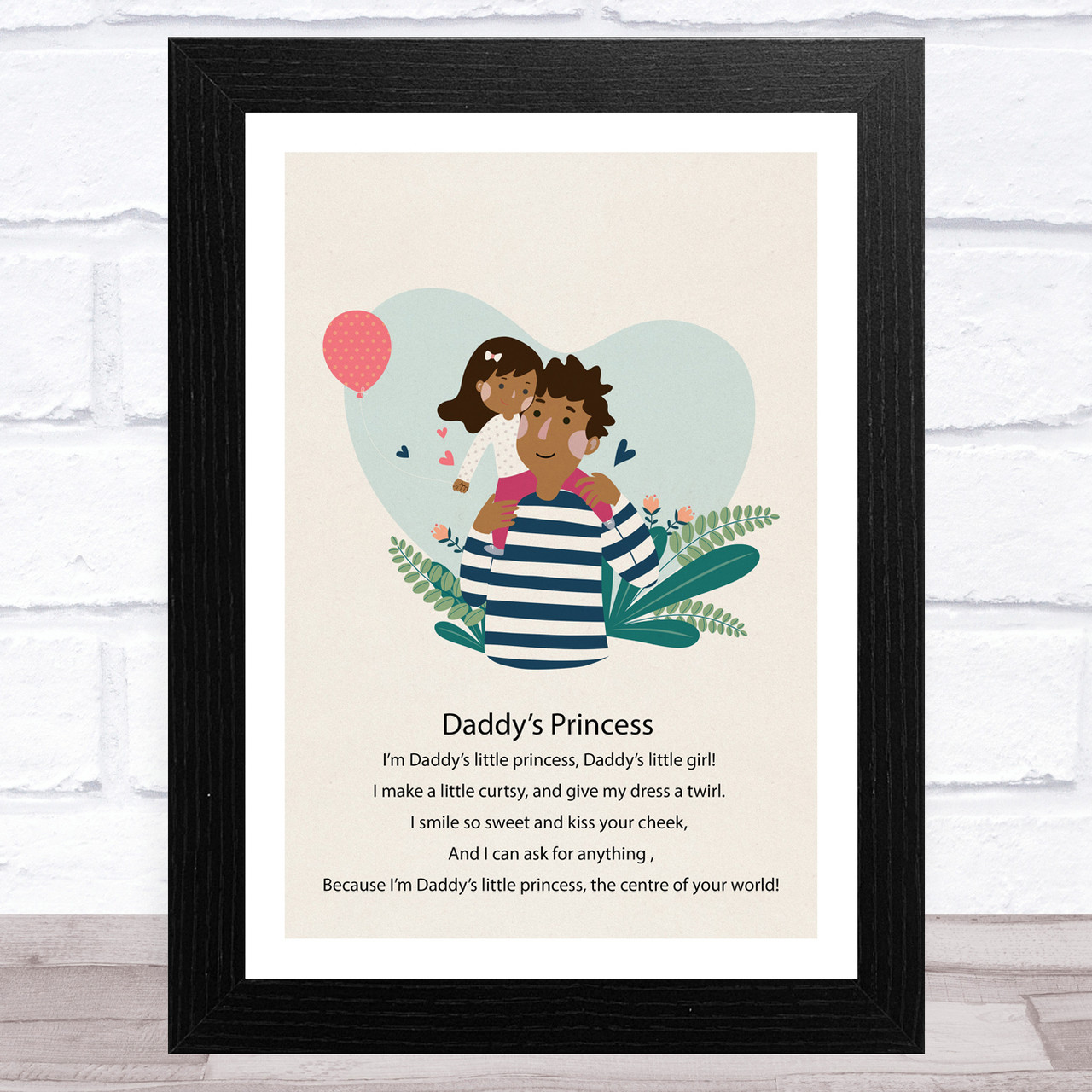 Daddy's Princess Design 7 Dad Father's Day Gift Wall Art Print - The ...