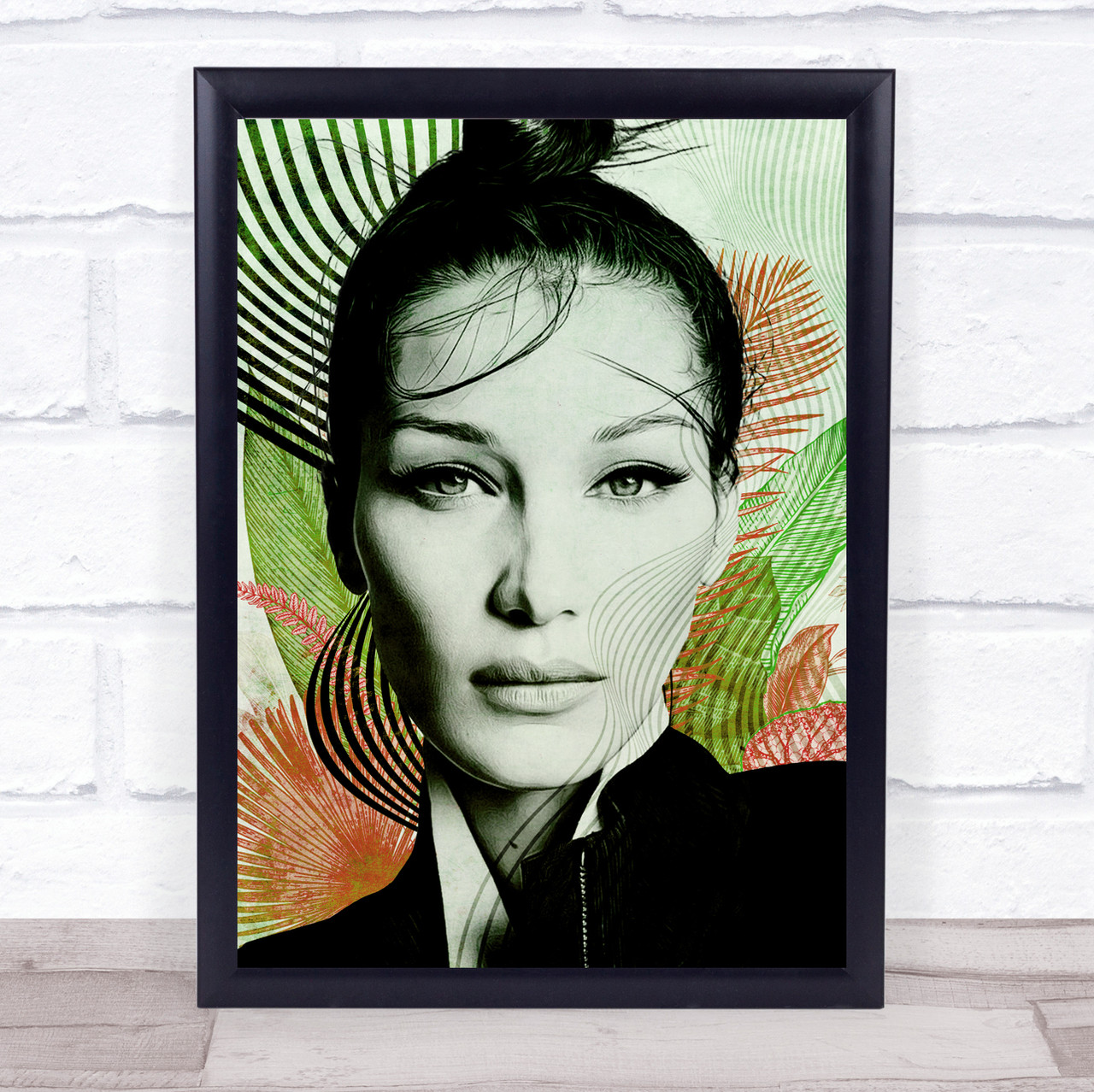 Bella Hadid Urban Botanical Swirls Wall Art Print - The Card Zoo