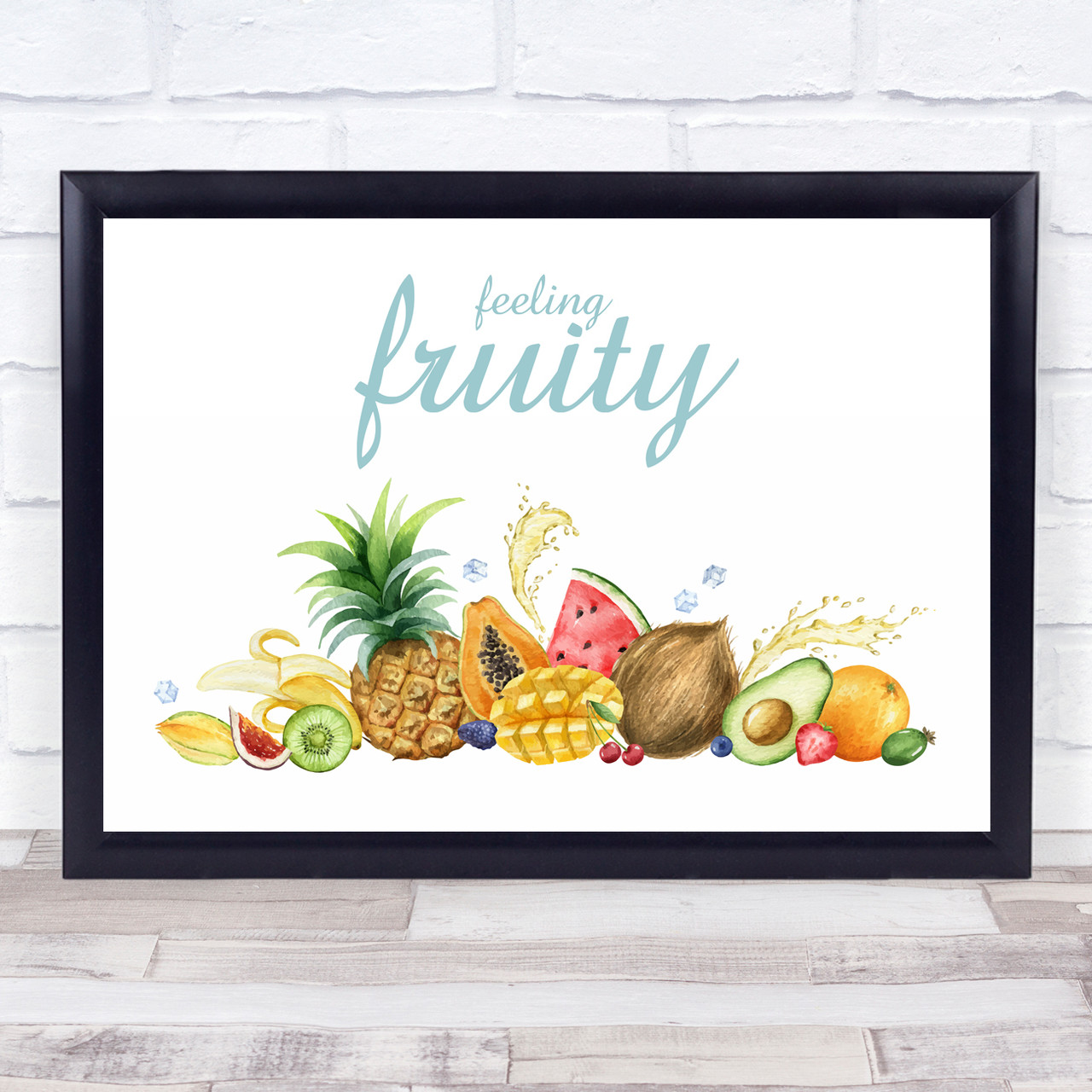 Funny Fruit Feeling Fruity Watercolour Wall Art Print - The Card Zoo