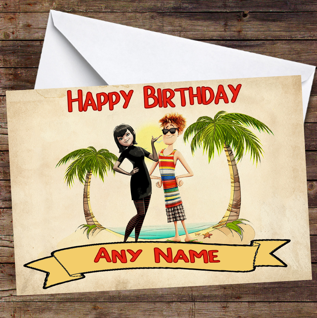 Hotel Transylvania Mavis And Johnny Palm Trees Personalised Birthday ...