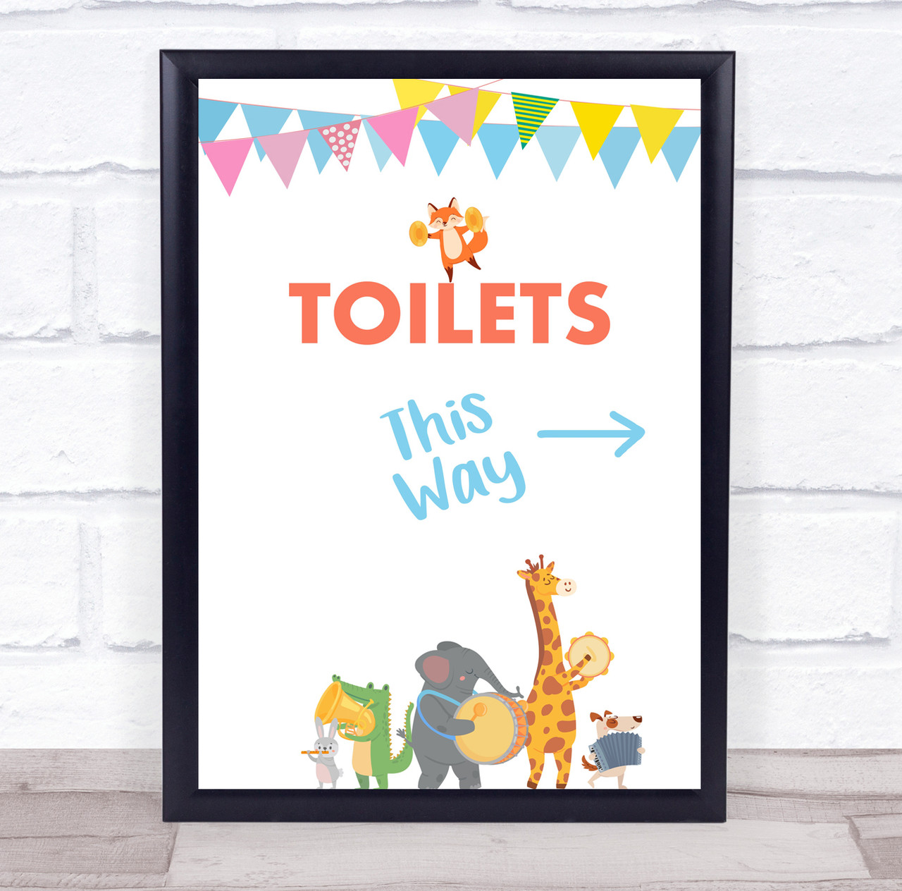 Cute Animals Instruments Birthday Toilets This Way Right Personalised ...