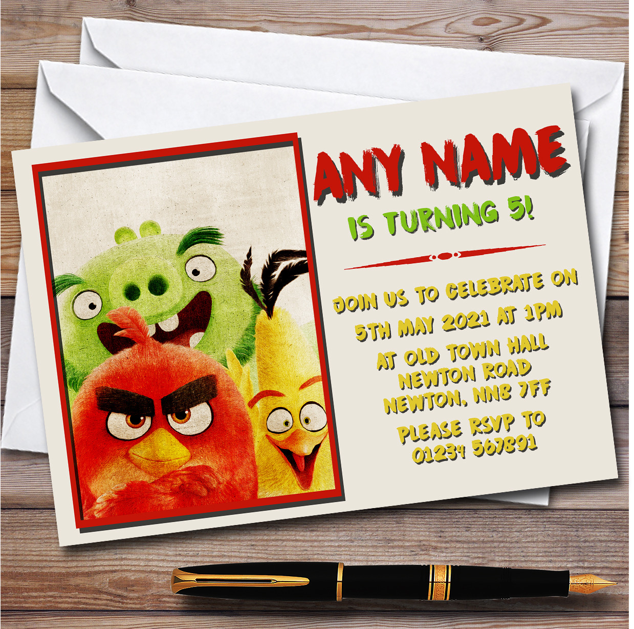 The Angry Birds Vintage Personalised Children's Kids Birthday Party ...