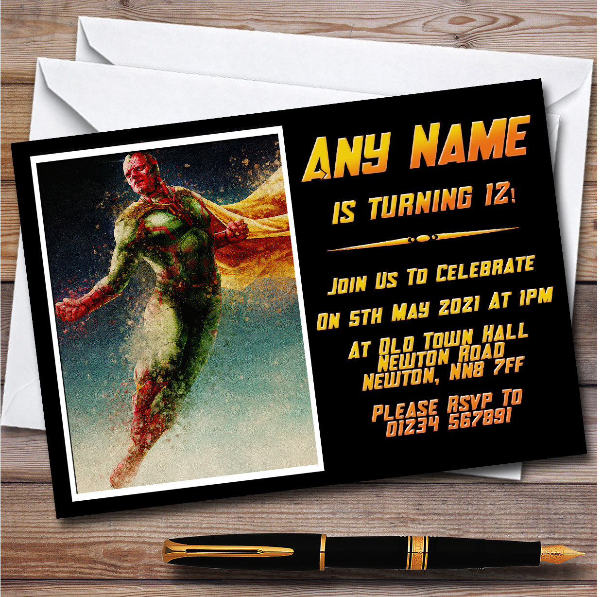 Vision Watercolour Marvel Personalised Children's Birthday Party ...