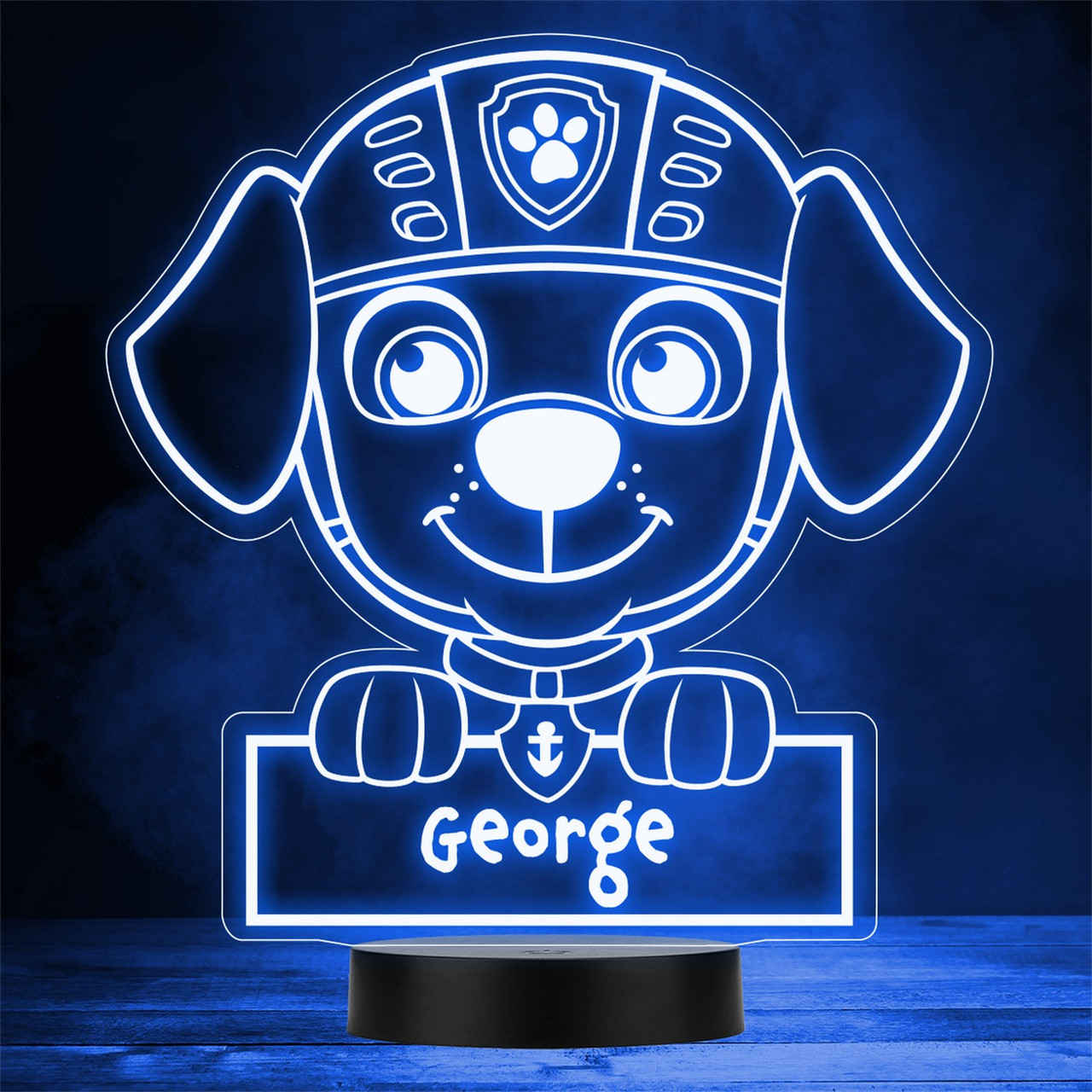 Kids Zuma's Head Paw Patrol Personalised Gift Colour Change LED Lamp ...