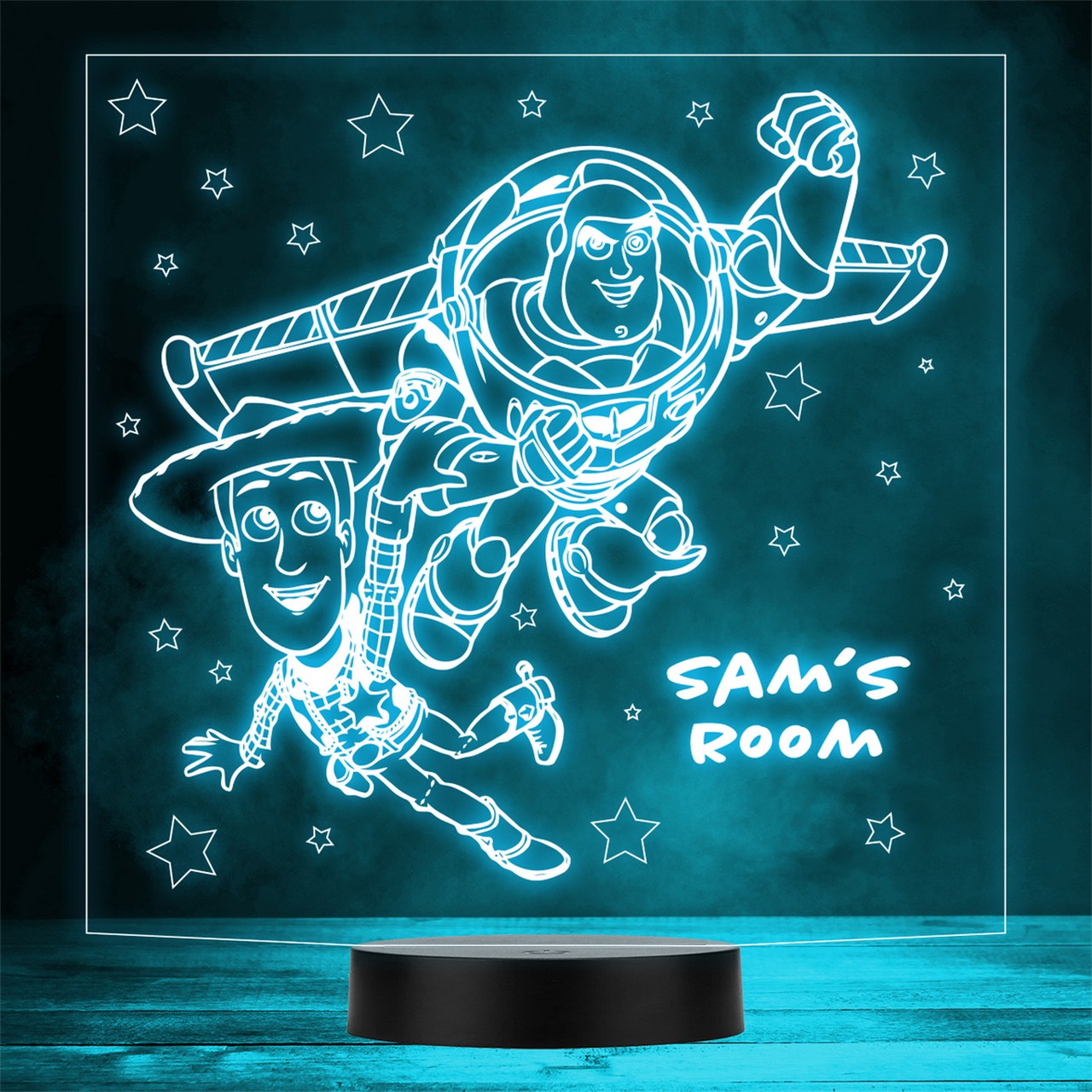 Toy Story Flying Buzz Lightyear And Sheriff Woody Custom Gift Colour ...