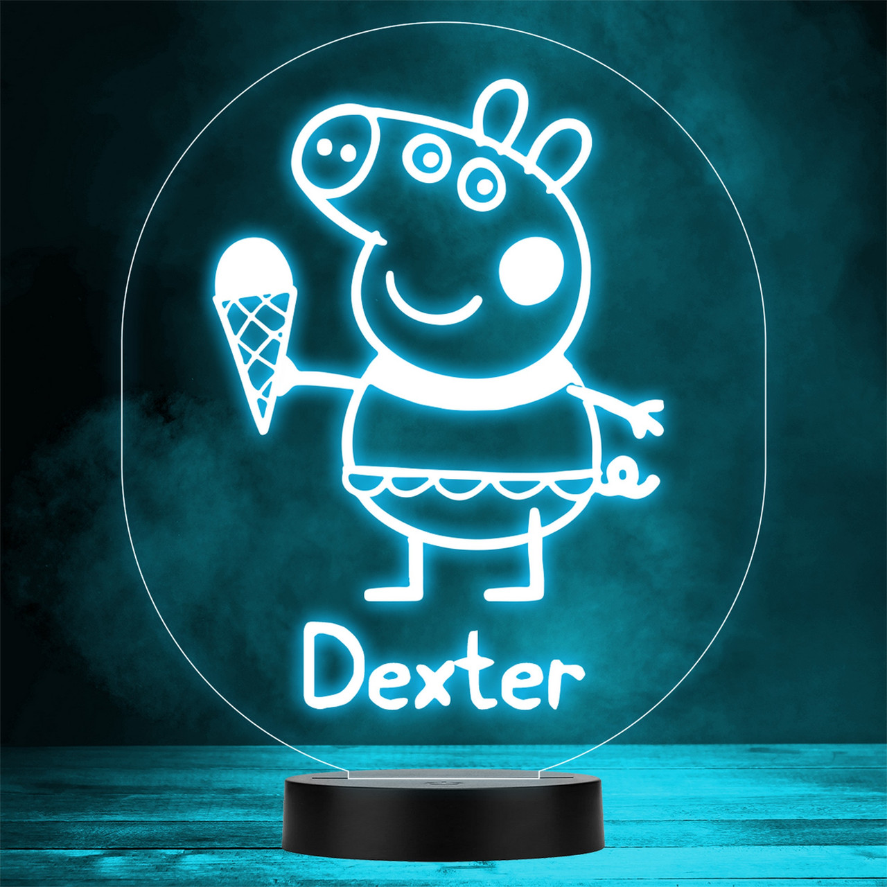 Peppa Pig With Ice Cream Kids Tv Character LED Personalised Gift Night ...