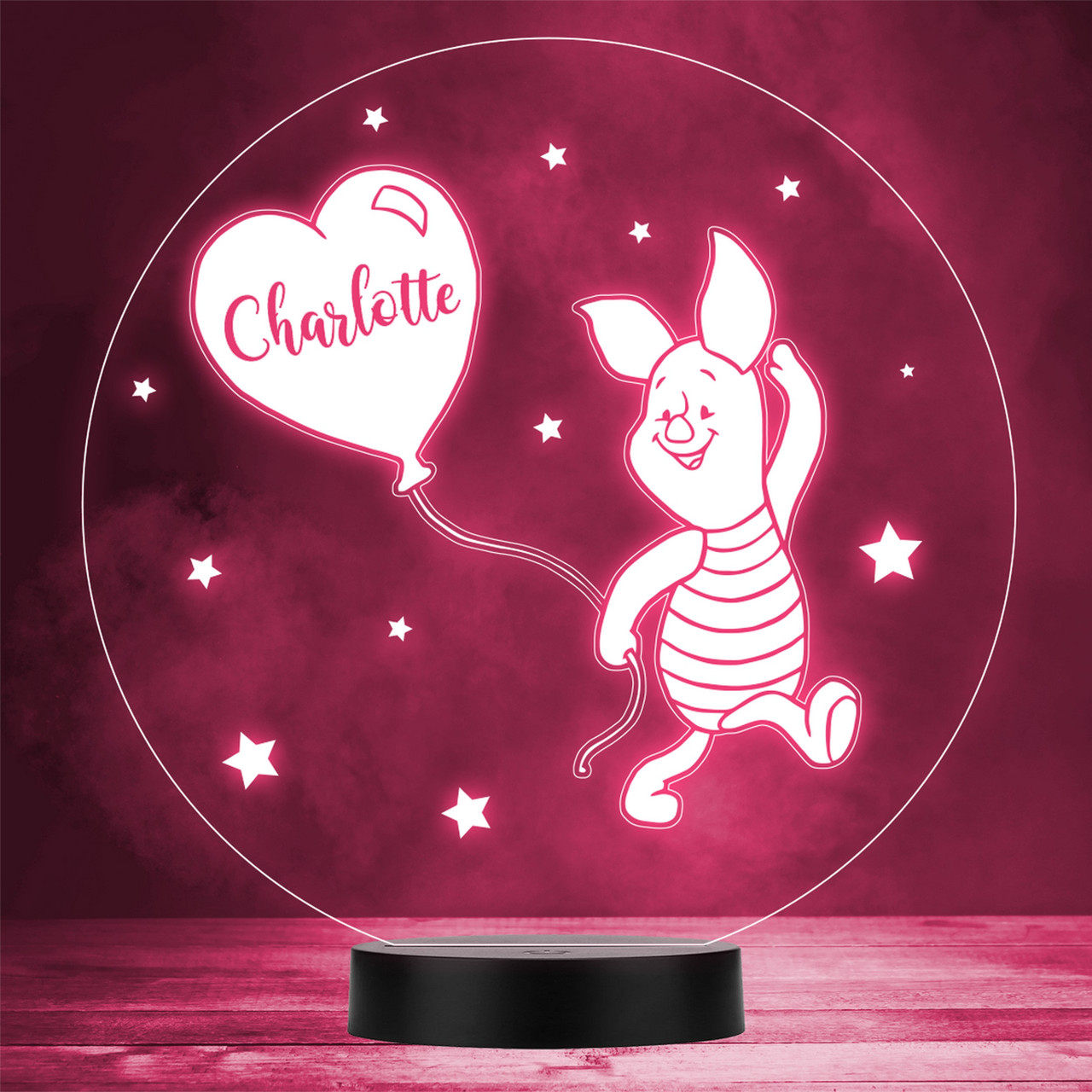 Piglet Heart Balloon Winnie-the-Pooh Stars LED Personalised Gift Night ...