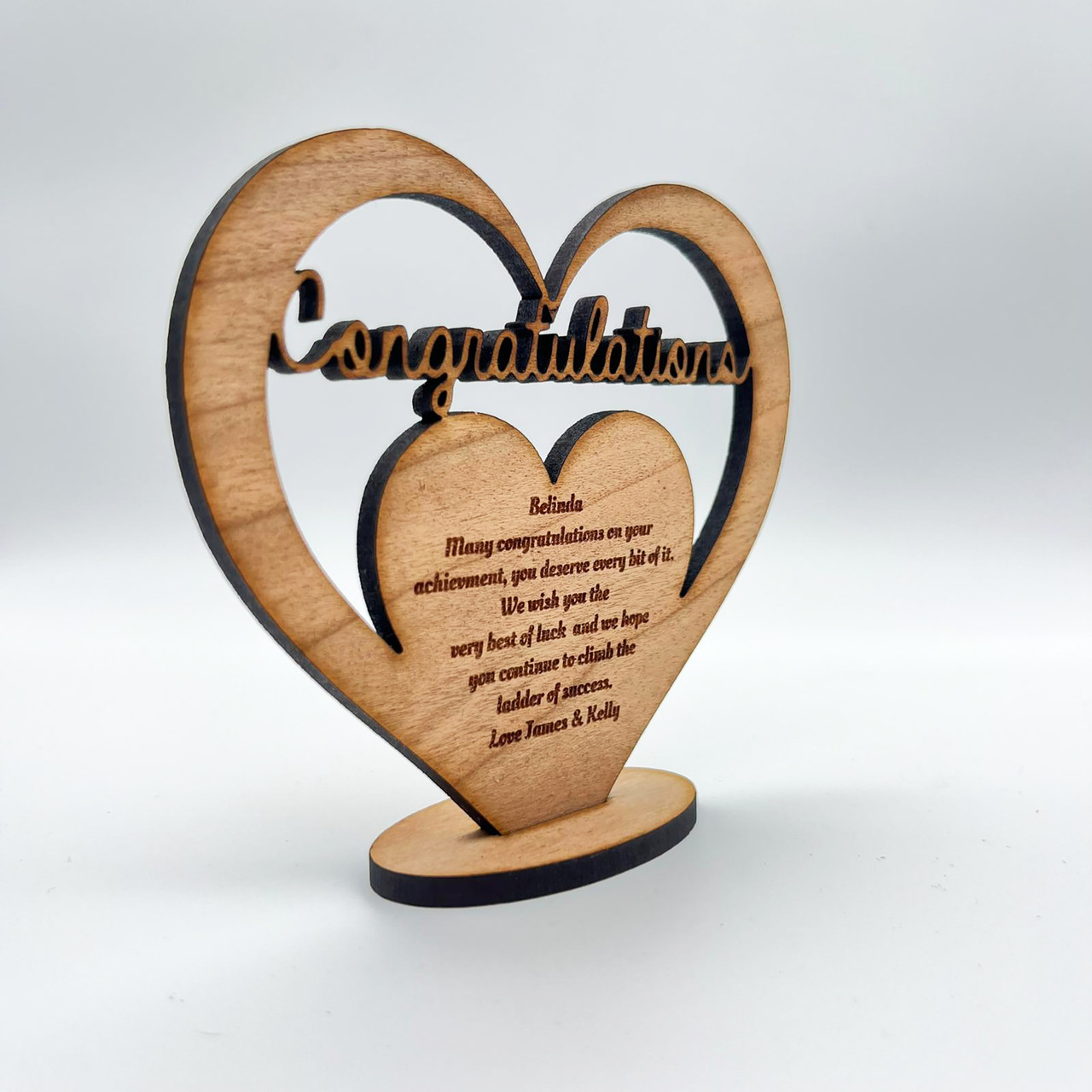 Congratulations Poem Any Occasion Heart Engraved Keepsake Personalised ...