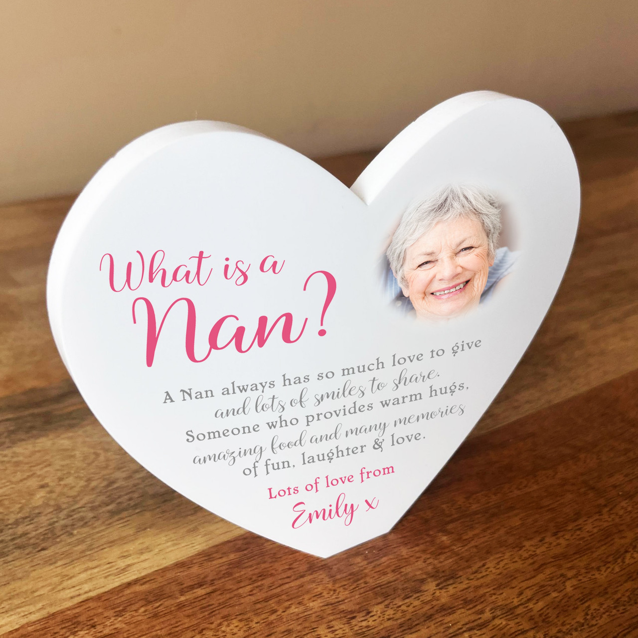 What Is A Nan Poem Photo Heart Shaped Personalised Gift Acrylic Block ...
