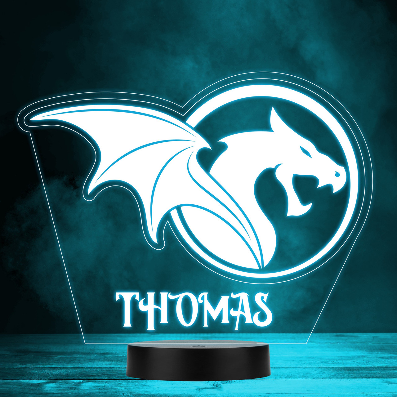 Dragon Silhouette Colour Changing Led Lamp Personalised Gift Night ...