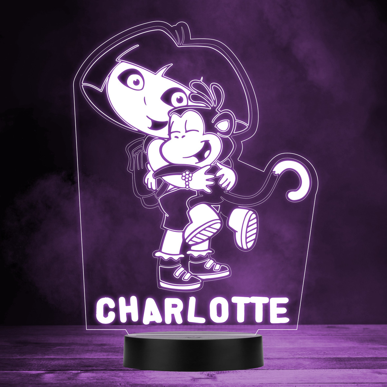 Dora The Explorer and Boots Children's TV Personalised LED Multicolour ...