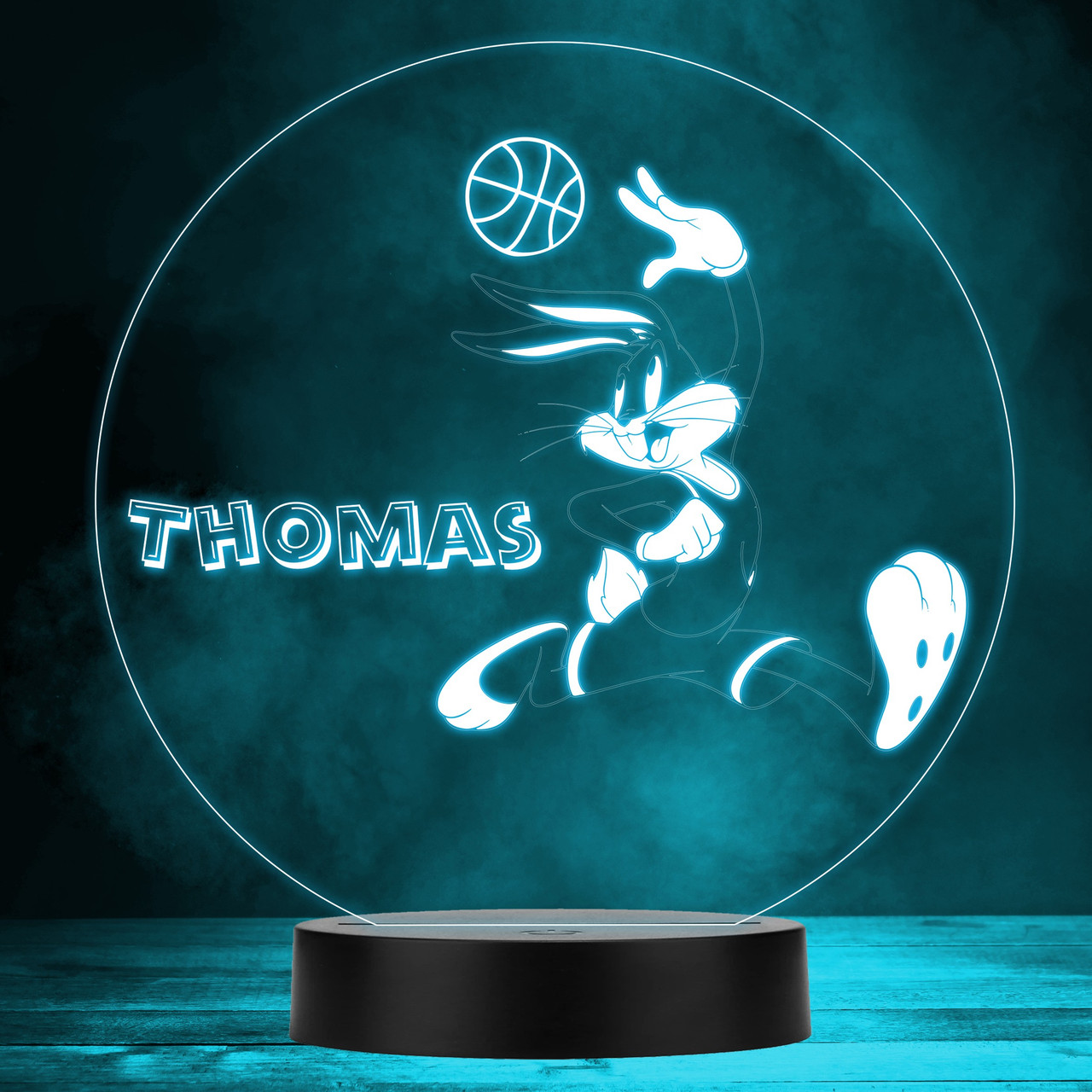 Basketball Bugs Bunny Looney Tunes Kids Personalised Gift RGB LED Night ...