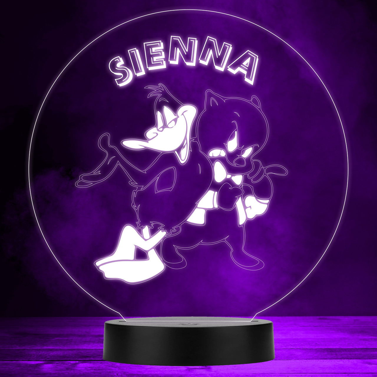 Daffy Duck & Porky Pig Looney Tunes Kids Personalised Gift RGB LED ...