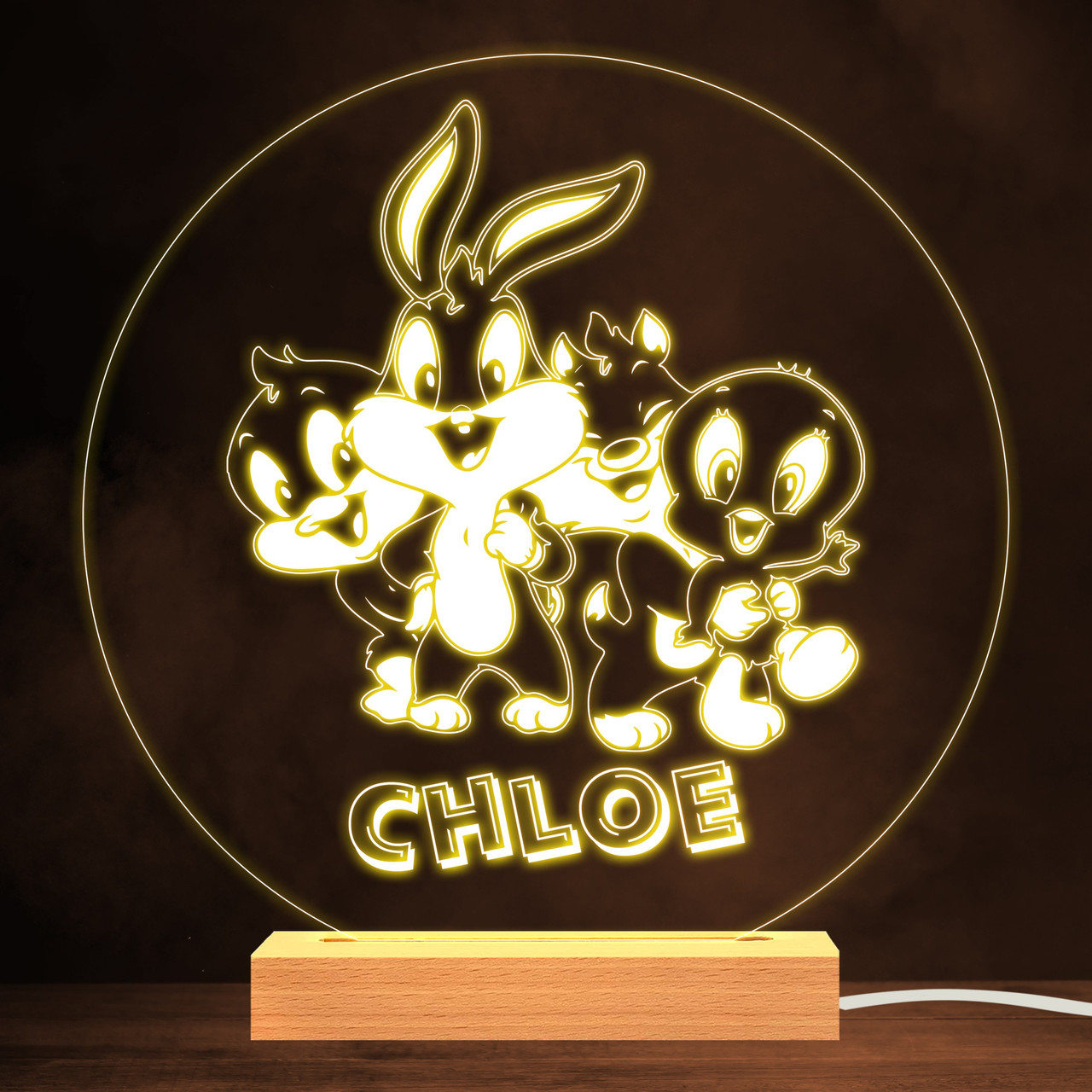 Baby Looney Tunes Kids Tv Cartoon Show Personalised Gift Warm White ...