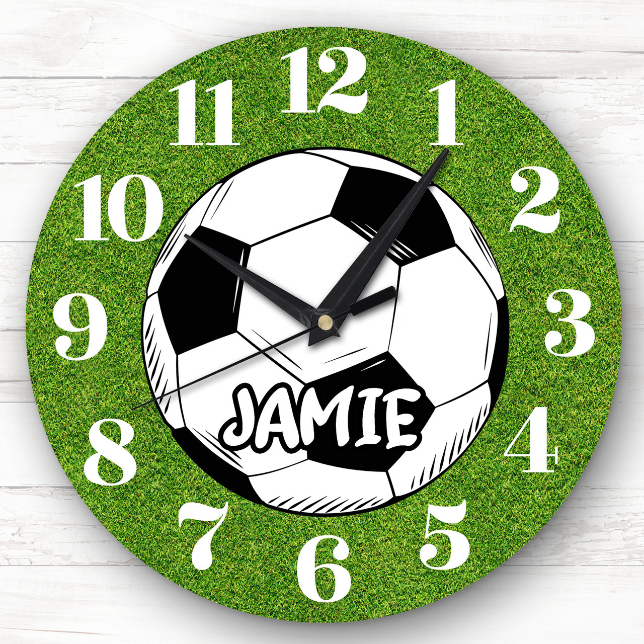 Football Grass and Soccer Ball Boys Girls Room Custom Gift Personalised ...