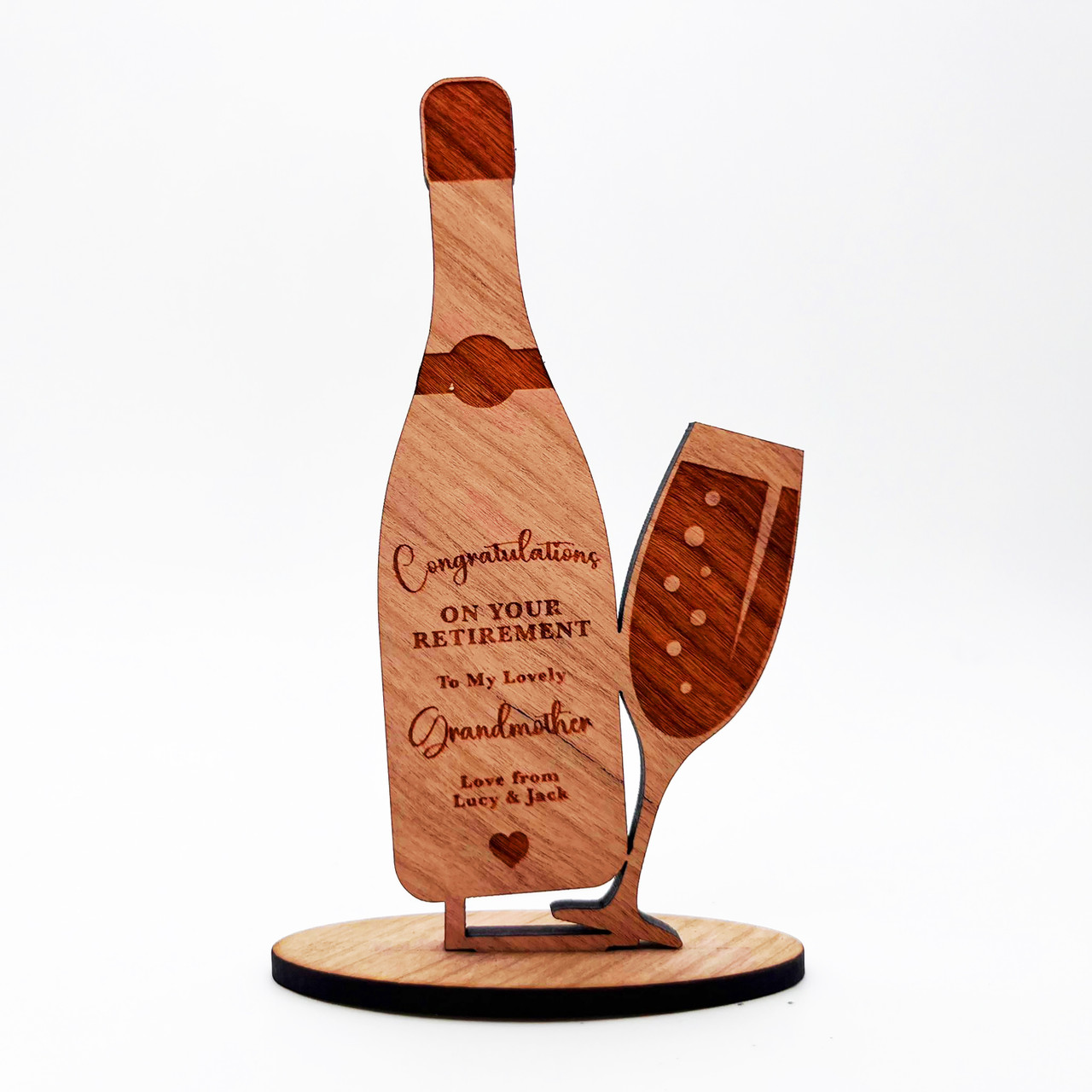 Grandmother Retirement Champagne Congratulations Keepsake Personalised ...
