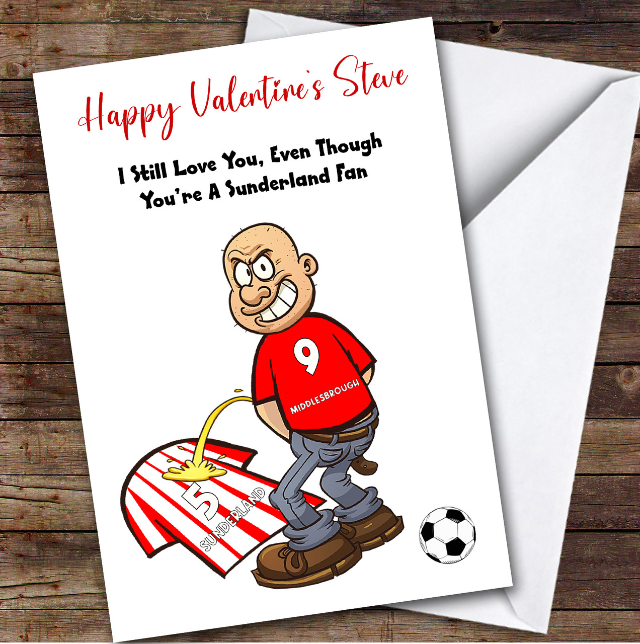 Middlesbrough Weeing On Sunderland Funny Sunderland Football Valentine ...