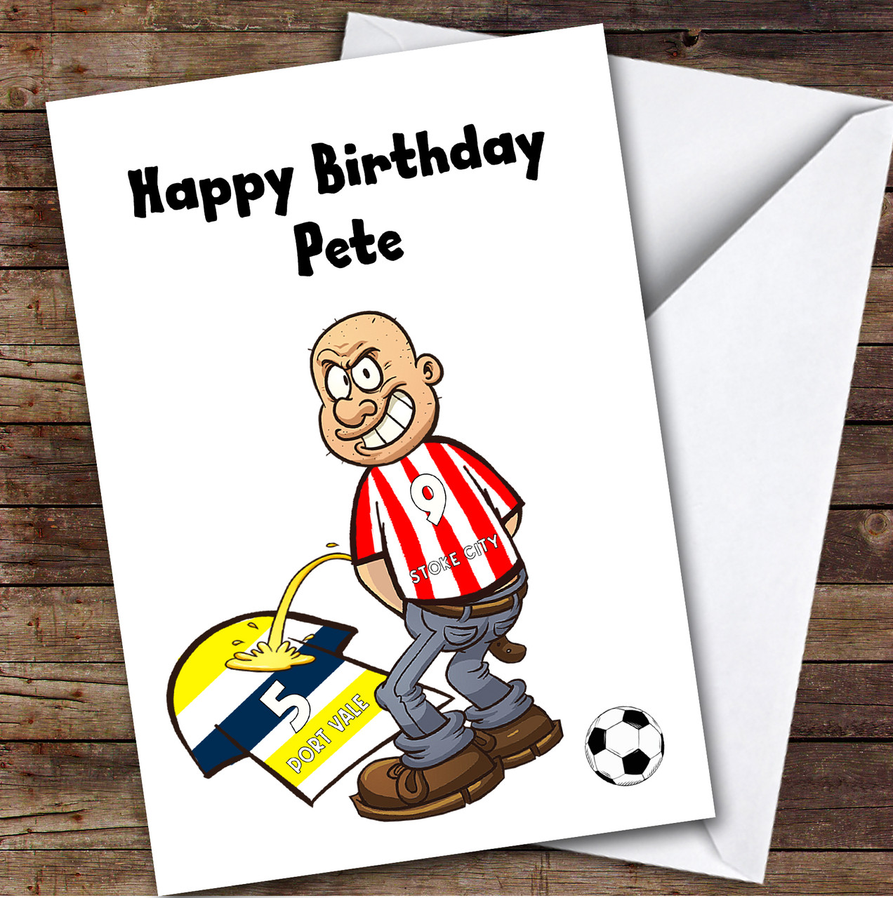 Stoke Weeing On Vale Funny Vale Football Fan Personalised Birthday Card ...