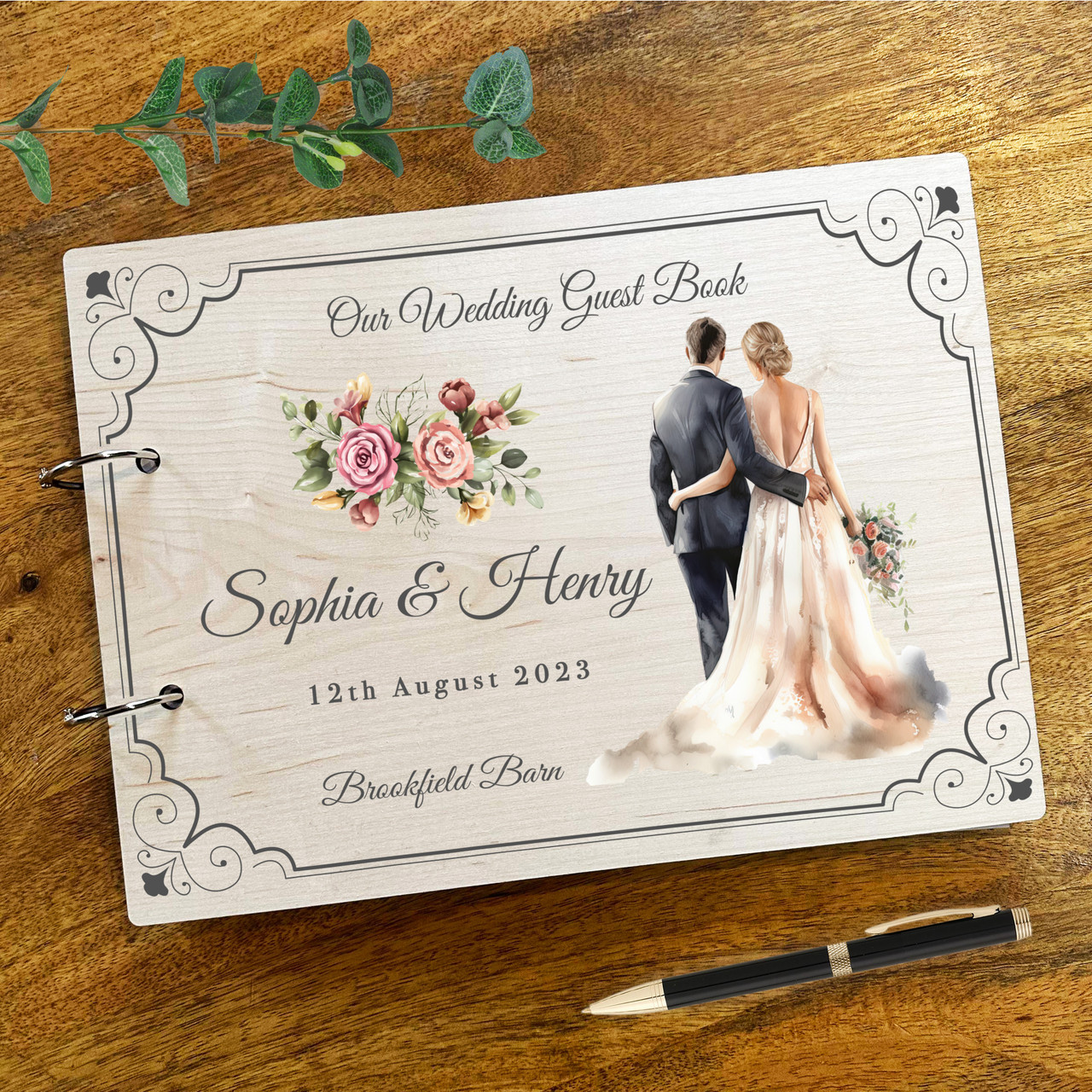 Floral Watercolour Bride And Groom Message Notes Keepsake Wedding Guest ...