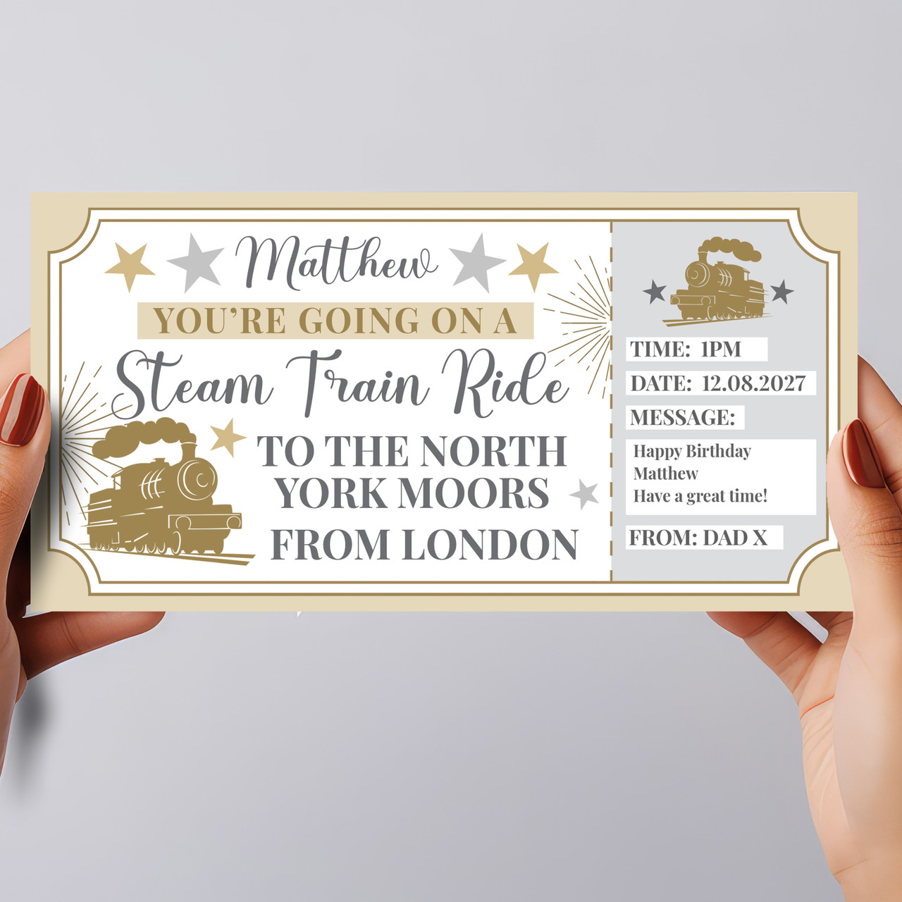 Steam Train North York Moors London Personalised Gift Voucher Surprise ...