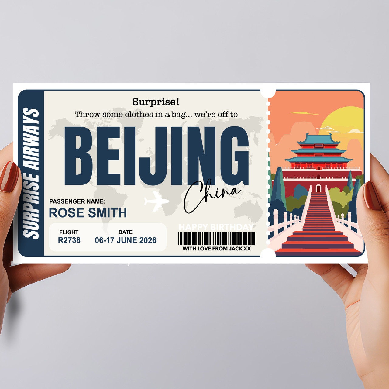 Trip To Beijing China Personalised Gift Voucher Surprise Trip Holiday ...