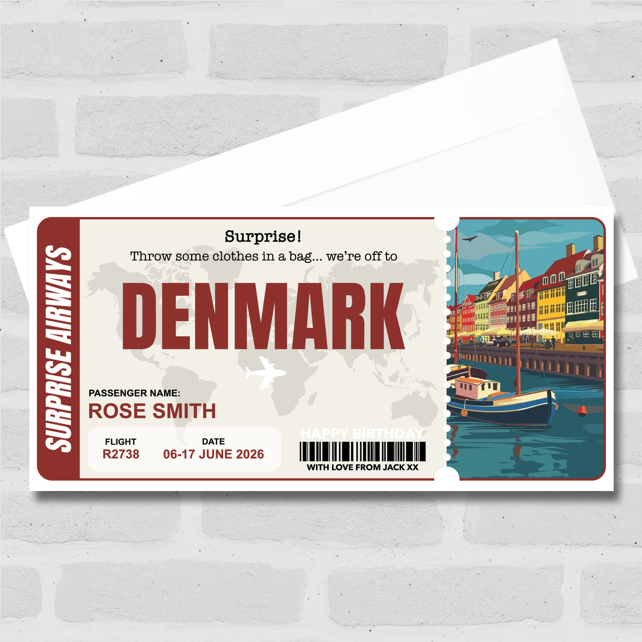 Trip To Denmark Pass Personalised Gift Voucher Surprise Trip Holiday ...