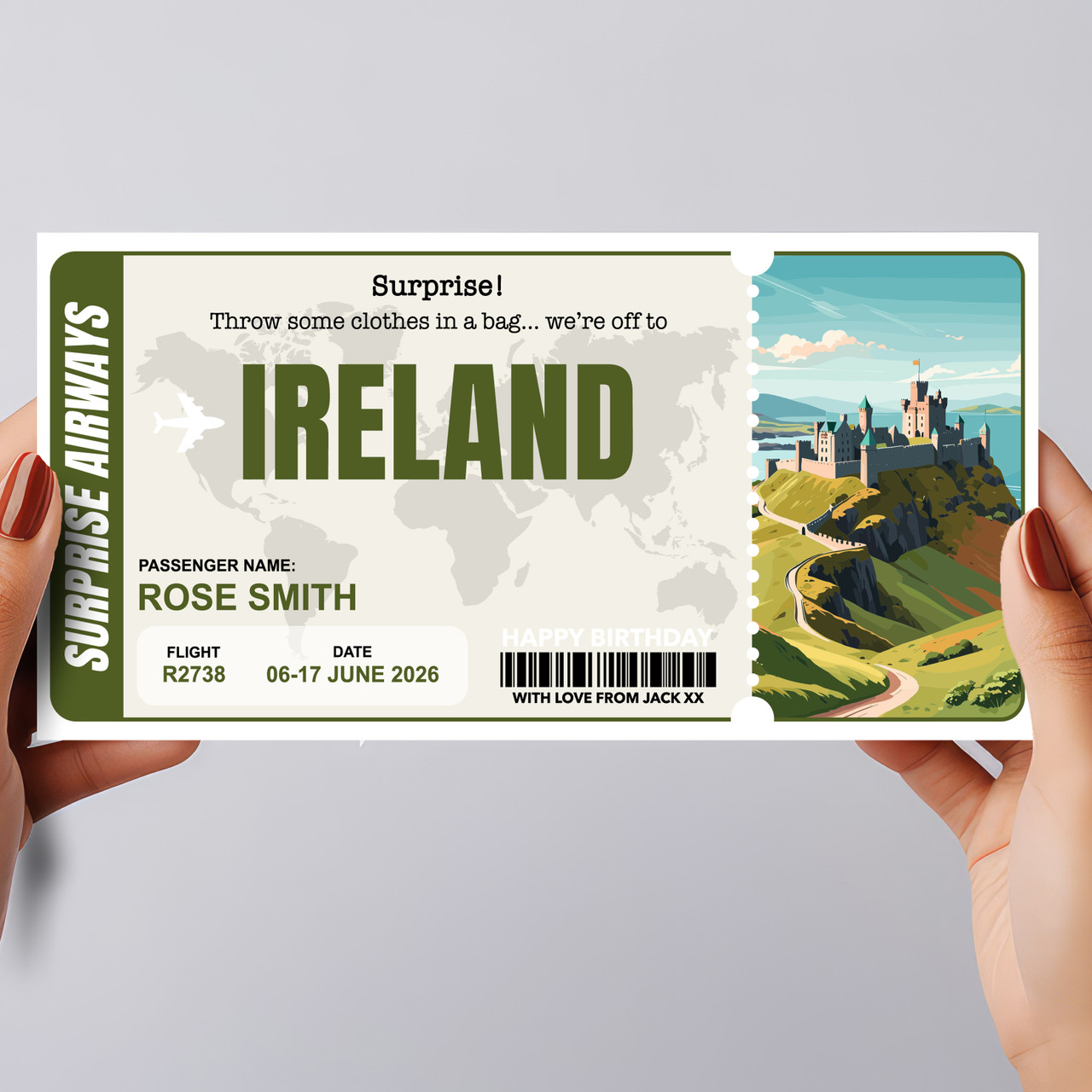 Trip To Ireland Pass Personalised Gift Voucher Surprise Trip Holiday ...