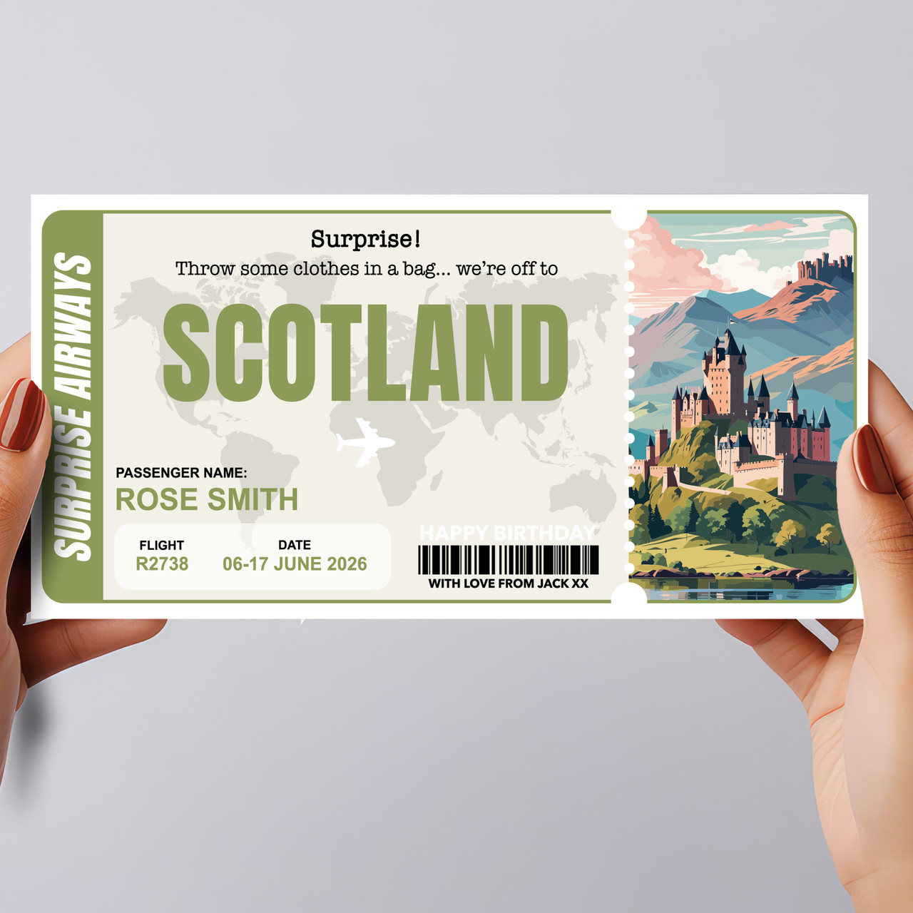 Trip To Scotland Pass Personalised Gift Voucher Surprise Trip Holiday ...