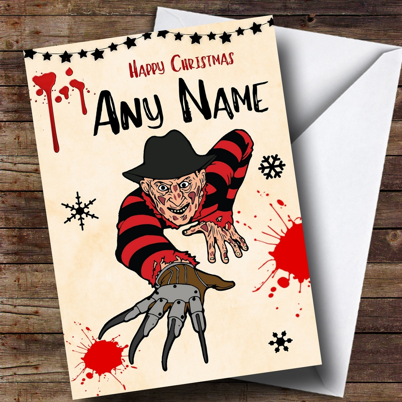Freddy Krueger Scary Personalised Christmas Card - The Card Zoo