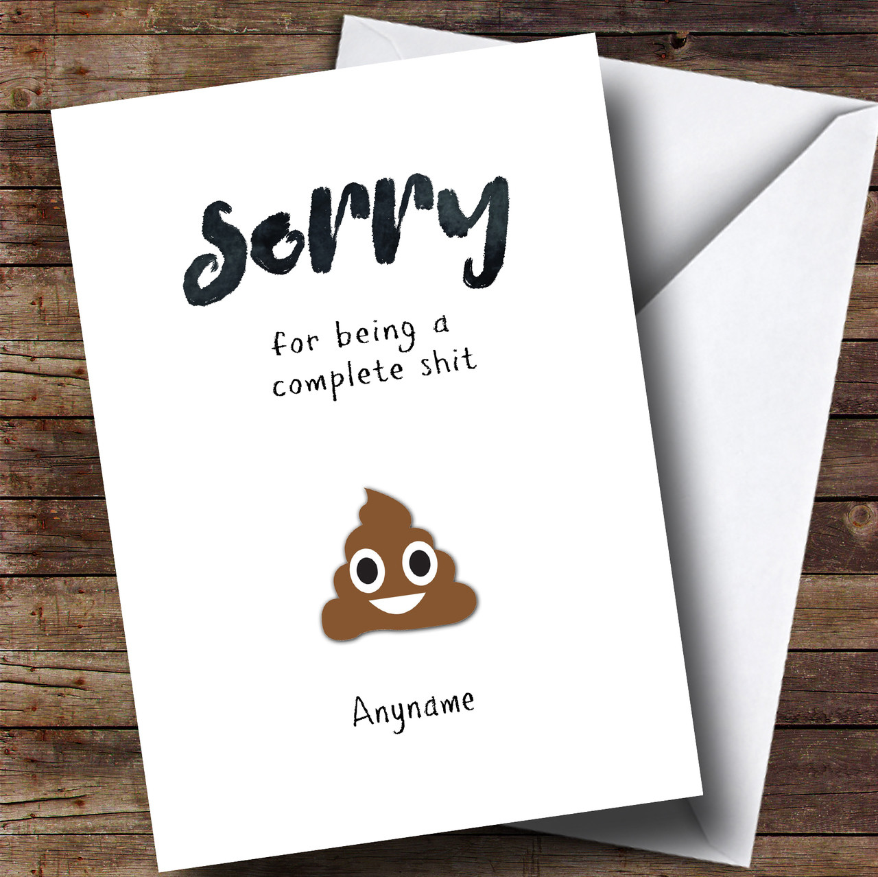 Funny Poo Sorry Personalised Card - The Card Zoo