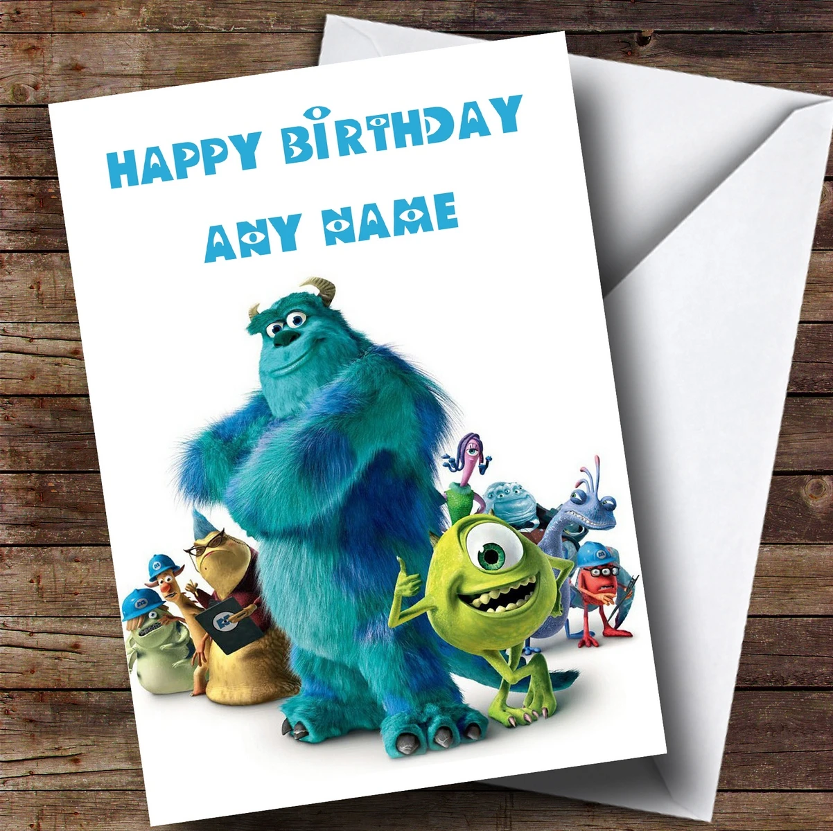 Personalised White Monsters Inc Children's Birthday Card - The Card Zoo