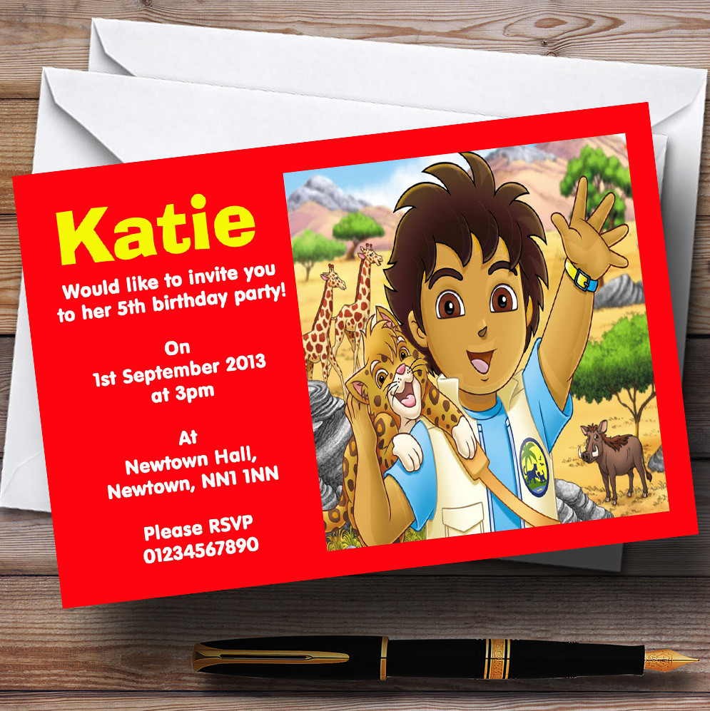 Go Diego Go Personalised Children's Birthday Party Invitations - The ...