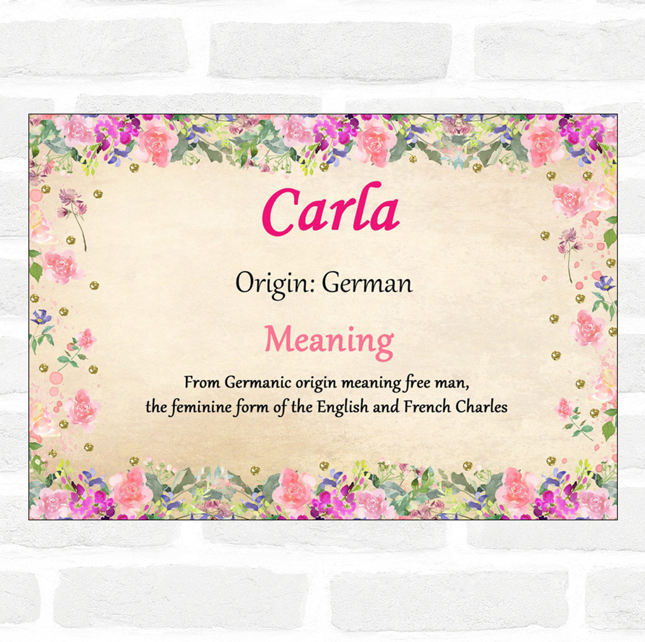 Carla Name Meaning Floral Certificate The Card Zoo carla-name-meaning-floral-certificate-the-card-zoo
